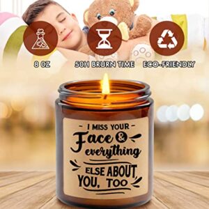 Scented Candles - I Miss Your Face & Everything Else About You Too - Thinking of You Gifts for Men - Boyfriend - Girlfriend - Lavender Scented Candles - Soy Candles