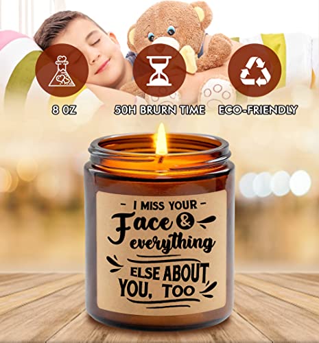 Scented Candles - I Miss Your Face & Everything Else About You Too - Thinking of You Gifts for Men - Boyfriend - Girlfriend - Lavender Scented Candles - Soy Candles