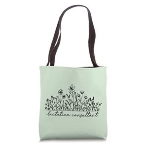 floral lactation consultant tote bag