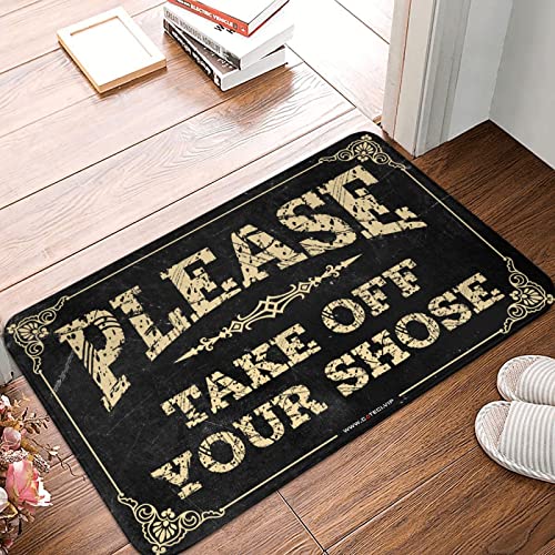 Please Take Off Your Shoes Non-Slip Carpet Rugs Rubber Backing Non Slip Rugs Indoor Doormat Machine Washable for Inside Floor Mats for Entryway 20"(W) x 32"(L)