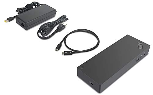 Lenovo USA ThinkPad Thunderbolt 3 Dock Gen 2 135W (40AN0135US) Dual UHD 4K Display Capability, 2 HDMI, 2 DP, USB-C, USB 3.1, Black