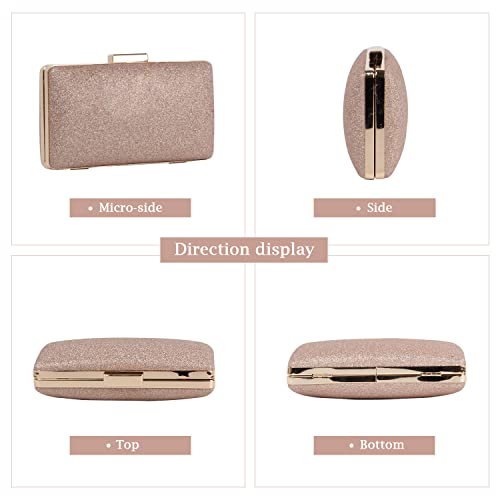 Emprier Women's Vintage Evening Handbag Glitter Bridal Prom Clutch Handbag Wedding Party Envelope Purse Shoulder Bag