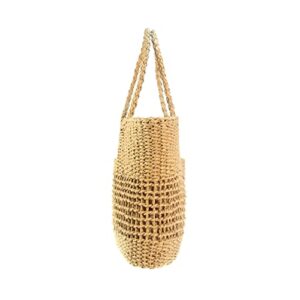 Handwoven Straw Vintage Purse Bag Bohemian Hollow Out Straw Beach Bag Casual Handbag Shoulder Bag Tote Rattan Vacation Bag