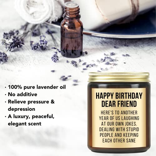 Birthday Gifts for Women - Funny Gifts for Best Friend Bestie BFF Coworker Friendship Present Lavender Scented Candle