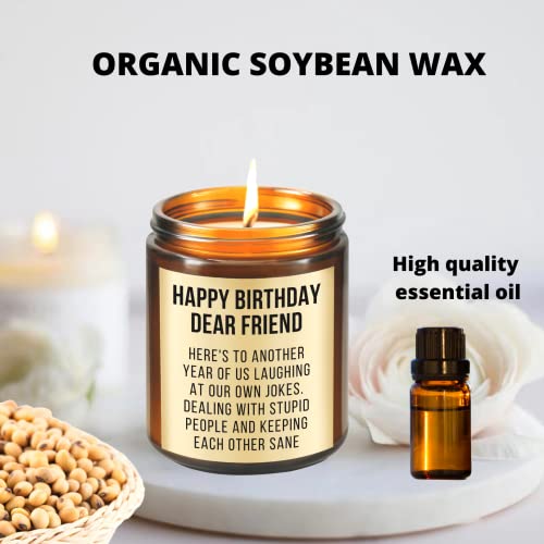 Birthday Gifts for Women - Funny Gifts for Best Friend Bestie BFF Coworker Friendship Present Lavender Scented Candle