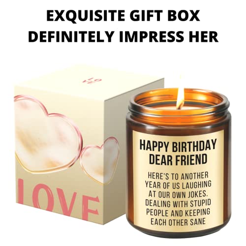 Birthday Gifts for Women - Funny Gifts for Best Friend Bestie BFF Coworker Friendship Present Lavender Scented Candle