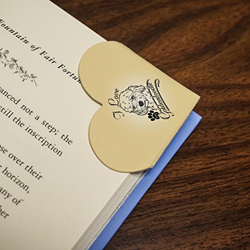 I Love My Goldendoodle Heart Faux Leather Bookmark - Set of 2