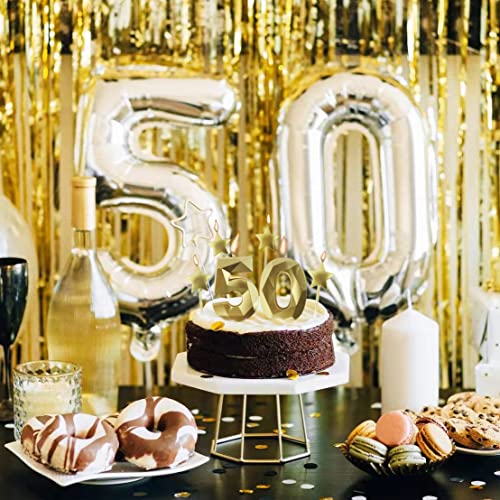 Golden Number 9 Birthday Candles and Star Birthday Candles 2.76 inch Birthday Cake Candles 3D Diamond Shaped Candles are Suitable for Birthday Parties and Anniversary Cake Decorations Candles(Gold 9)