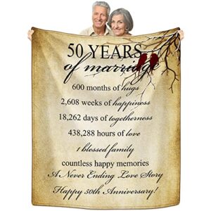 wedding anniversary blanket gifts anniversary marriage throws blanket gifts golden marriage anniversary blanket gifts for wife husband mom dad couple parents grandpa grandma (50th)