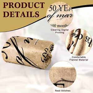 Wedding Anniversary Blanket Gifts Anniversary Marriage Throws Blanket Gifts Golden Marriage Anniversary Blanket Gifts for Wife Husband Mom Dad Couple Parents Grandpa Grandma (50th)