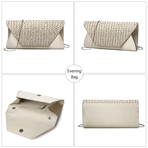 Clutch Purses for Women Wedding Purses for Women Evening Bag Evening Clutch Purses for Women Formal Women's Evening Handbags Bridal Clutch Wedding Clutch Wedding Purse Small Clutch (Champagne)