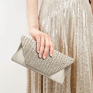 Clutch Purses for Women Wedding Purses for Women Evening Bag Evening Clutch Purses for Women Formal Women's Evening Handbags Bridal Clutch Wedding Clutch Wedding Purse Small Clutch (Champagne)