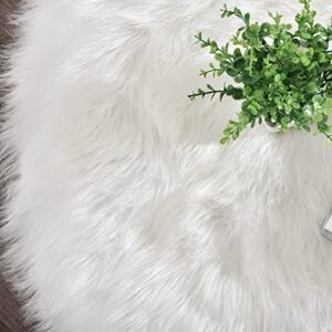 Latepis White Sheepskin Rug 2x3 Faux Fur Sheepskin Rug for Living Room Fluffy Washable Rug for Bedroom Luxury Room Decor Furry Rug Rectangle