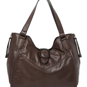 FRYE Gina Leather Tote Bag (Brown)