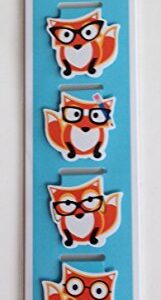 Cute Foxes Illustrated Magnetic Page Clips Set of 4 by Re-marks