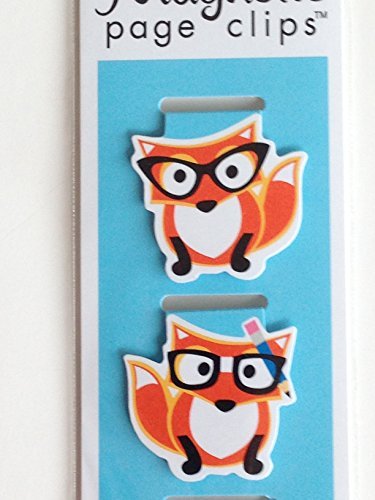 Cute Foxes Illustrated Magnetic Page Clips Set of 4 by Re-marks