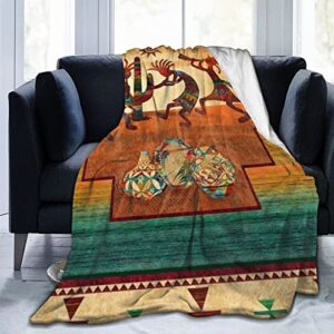 southwest native usa fleece blanket for bed or sofa all season throw blankets anti-pilling flannel ultra-soft 50″x40″