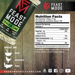 Tequila Lime - Feast Mode Flavors - Low Sodium, No MSG, Gluten Free, All Natural, Meal Prep Seasoning , Healthy , Lime Juice Powder , Tequila Seasoning