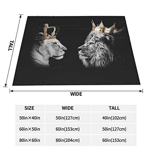 NETEDA Lion Blanket Queen and King Throw for Adults Lioness Couple Super Warm Soft Plush Lightweight Fleece Flannel Winter Bedding Gifts Women Kids 60'x80'