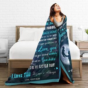 JOPJOLIW Son Blanket from Mom-Son Gifts Blanket-Birthday Graduation Gifts for Son Throw Blanket 60"x50" -Gifts for Son from Mom Blanket