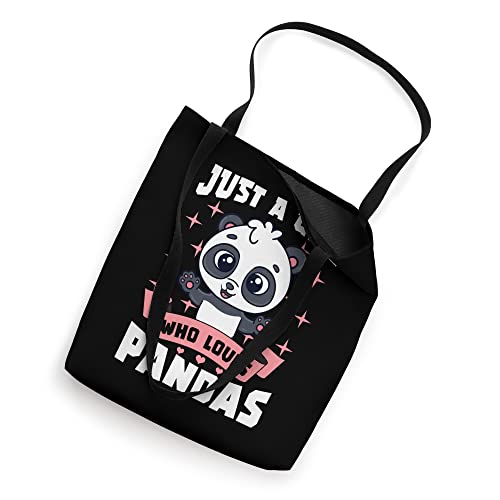 JUST A GIRL WHO LOVES PANDAS - CUTE BLACK WHITE PINK DESIGN Tote Bag