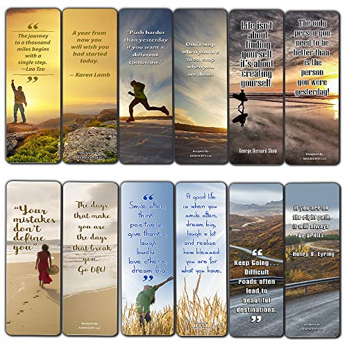 NewEights Inspirational Bookmarks Cards (60-Pack) - for Inspiring and Encouraging Men and Women Great Motivational Give Away Variety Bulk Buy - Sunday School Baptism Thanksgiving Christmas Rewards