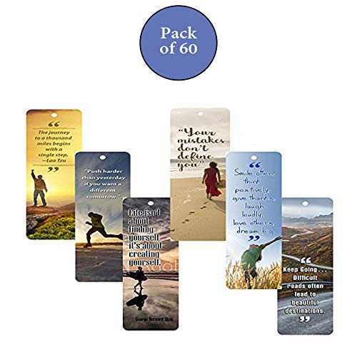 NewEights Inspirational Bookmarks Cards (60-Pack) - for Inspiring and Encouraging Men and Women Great Motivational Give Away Variety Bulk Buy - Sunday School Baptism Thanksgiving Christmas Rewards