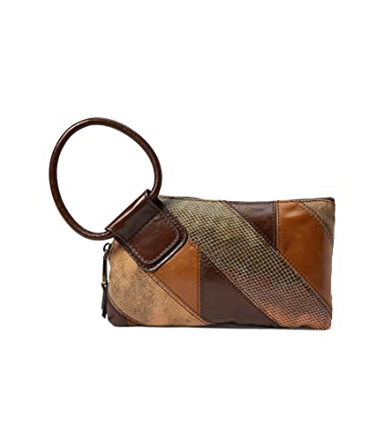 HOBO Sable Wristlet Pouch For Women - Tumbled Leather Construction With Circular Wrist Strap, Handy and Compact Pouch Mocha One Size One Size