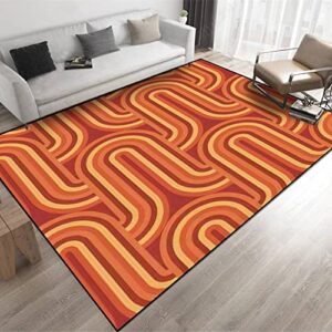 6×9 rug 70s retro vintage mid century modern seamless indoor outdoor carpet soft washable kids nursery cool throw area rugs for living room bedroom kitchen entryway floor mat