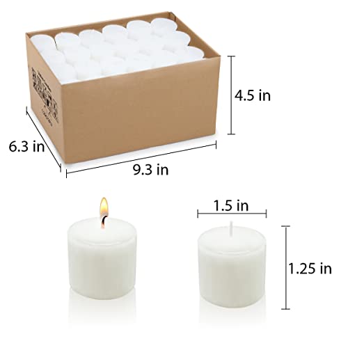 HOSVOT Set of 72 White Votive Candles for Wedding Party Birthday Holiday, 8 Hour Hand Poured Unscented Bulk Candles for Celebrations and Home Decoration