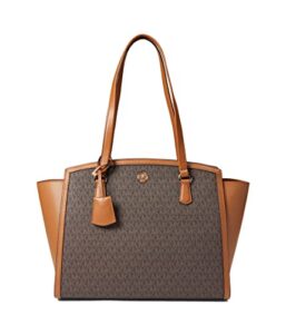 michael kors chantal large top zip tote brown/acorn one size