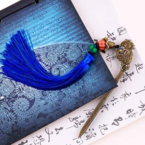 YJMZ Metal Bookmark, Unique Bookmark.with Phoenix Totem and Tassel Pendant, Symbolizing Auspiciousness, Suitable As a Creative Gift for Family and Book Friends