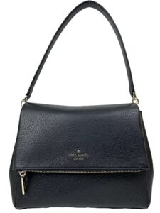 kate spade leila medium pebbled leather shoulder bag (black)