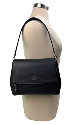 Kate Spade Leila Medium Pebbled Leather Shoulder Bag (Black)