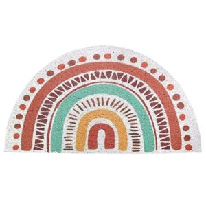 prettybuy semi-circle rainbow doormat cute rugs indoor and outdoor mats non-slip rugs doorway mat welcome mats area rugs for living room bedroom bathroom,31.5in*15.7in