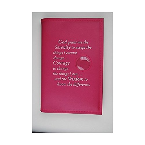 Narcotics Anonymous NA Basic Text (6th Ed) Book Cover Serenity Prayer & Medallion Holder Pink