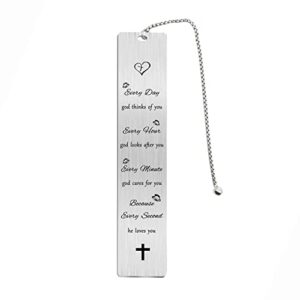 jzxwan christian bookmark, christian gifts for women men, christian birthday gifts for boy girl teen, religious god think of you, god looks after you, god card for you, god love you bookmarks