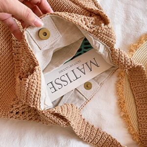 JI YA LI Handwoven Straw Vintage Purse Bag Soft Straw Beach Bag Handbag Shoulder Bag Boho Beach Sea Tote Basket Rattan Vacation Bag