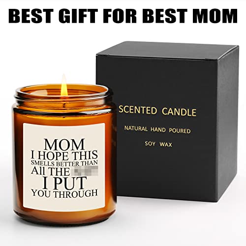 Funny Gifts for Mom, Romantic Gifts for Mother, Mothers Day Gifts from Daughter Son, Unique Presents for Mom Stepmom Mother in Law, Lavender Scented Candles for Birthday Christmas Thanksgiving