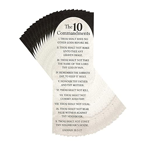 Dicksons The 10 Commandments Black and White 6 Inch Bookmark Cards Pack of 12