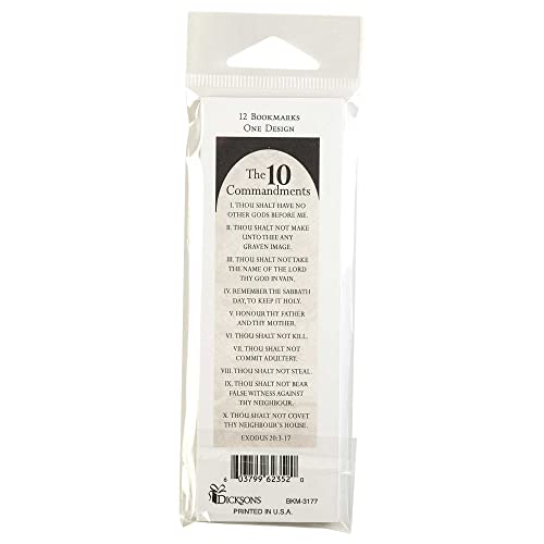 Dicksons The 10 Commandments Black and White 6 Inch Bookmark Cards Pack of 12