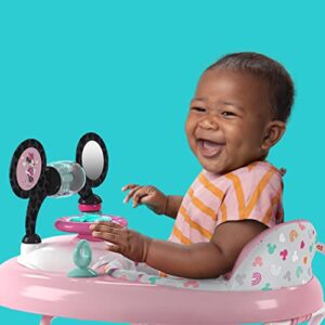 Disney Baby Minnie Mouse 2-in-1 Forever Besties Baby Walker - Easy Fold Frame and Removable-Toy Station, Age 6 Months+