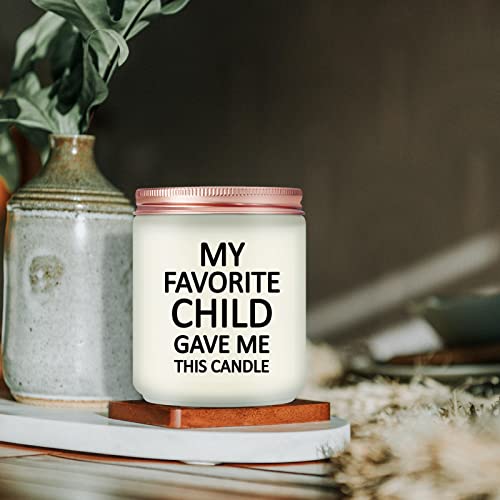 Volufia My Favorite Child Gave Me This Candle - Mom Birthday Gifts from Daughter, Son, Kids - Mother's Day, Father's Day, Christmas Gifts Idea for Dad, Parents, Grandma - Lavender Scented Candles