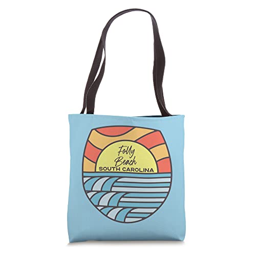 Folly Beach South Carolina SC Sunset Vacation Souvenir Tote Bag