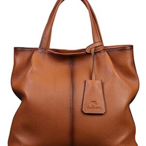 Genuine Leather Purses for Women, Soft Organized Hobo Bag Top Handle Satchel Classic Lightweight Shoulder Bag