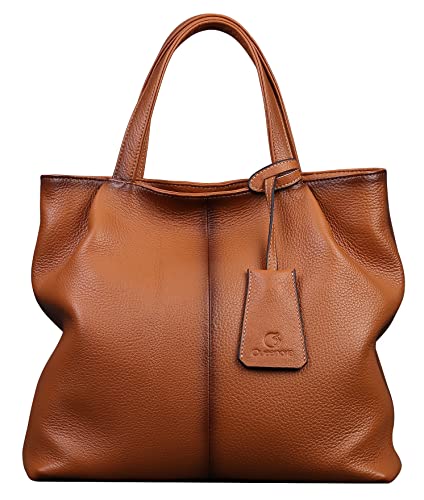 Genuine Leather Purses for Women, Soft Organized Hobo Bag Top Handle Satchel Classic Lightweight Shoulder Bag