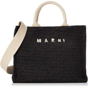 MARNI(マルニ) Women Tote Bag, Black+Natural, One Size