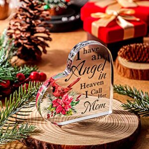 Red Memorial Cardinal Gift Sympathy Bereavement Gift Dad/Mom in Heaven Christmas Cardinal Memorial Gifts for Loss of Mom/Dad in Memory of Mom Gift Christmas in Heaven Remembrance Gifts (Mom)