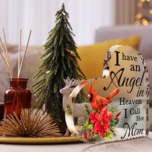 Red Memorial Cardinal Gift Sympathy Bereavement Gift Dad/Mom in Heaven Christmas Cardinal Memorial Gifts for Loss of Mom/Dad in Memory of Mom Gift Christmas in Heaven Remembrance Gifts (Mom)