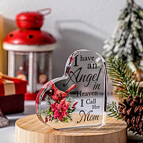 Red Memorial Cardinal Gift Sympathy Bereavement Gift Dad/Mom in Heaven Christmas Cardinal Memorial Gifts for Loss of Mom/Dad in Memory of Mom Gift Christmas in Heaven Remembrance Gifts (Mom)